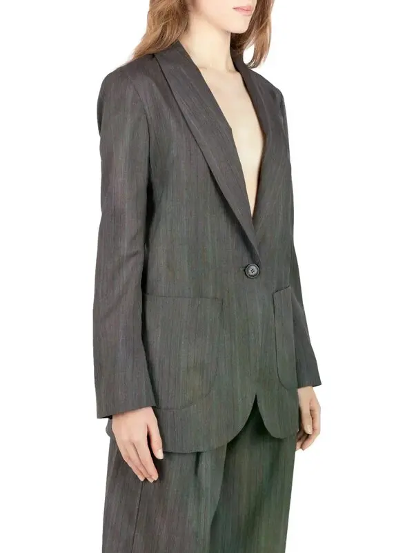 SOCIETE ANONYME Pinstripe Single-breasted Blazer - Grey