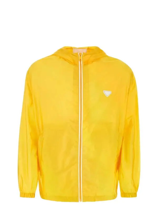 Prada Hooded Zip-front Jacket - Yellow