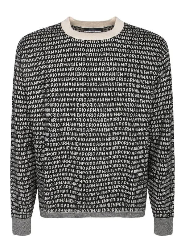 Emporio Armani Crew Neck Knitwear - Black