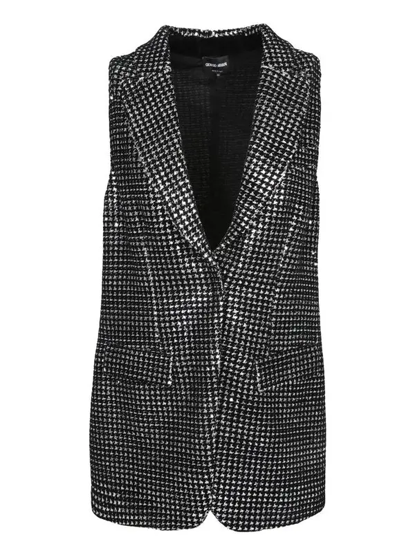 Giorgio Armani Sleeveless Wool Jersey Vest - Black