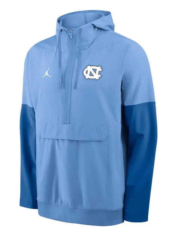 JORDAN North Carolina Anorak College 1/2-zip Hooded Jacket - Blue