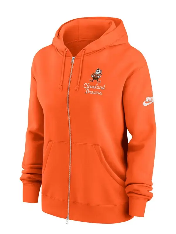 Nike Cleveland Browns Phoenix Rewind Nfl Full-zip Hoodie - Orange