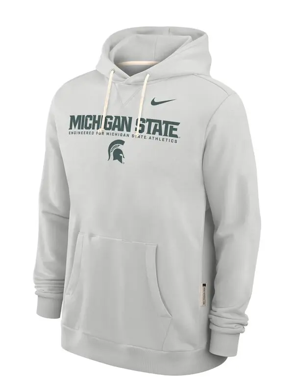 Nike Michigan State Sideline Dri-fit College Pullover Hoodie - Grey