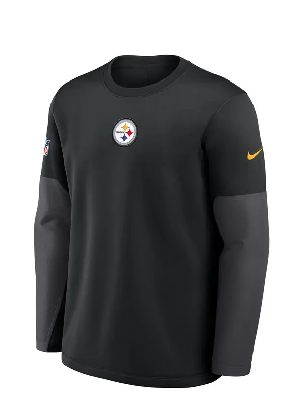 Nike Pittsburgh Steelers Scripted To Win Sideline Coach Therma-fit Nfl Long-sleeve T-shirt - Black