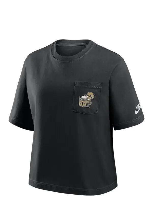 Nike New Orleans Saints Rewind Pocket Boxy Nfl T-shirt - Black
