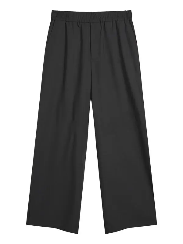 Ami Light Wool Twill Elastic Pants - Anthracite