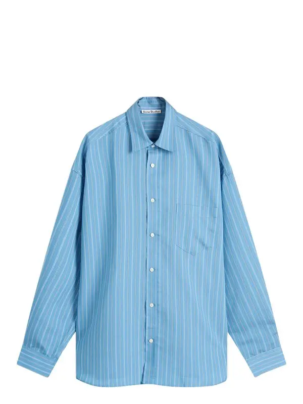 Acne Studios Soffia Round Shirting Blend Shirt - Blue Multi