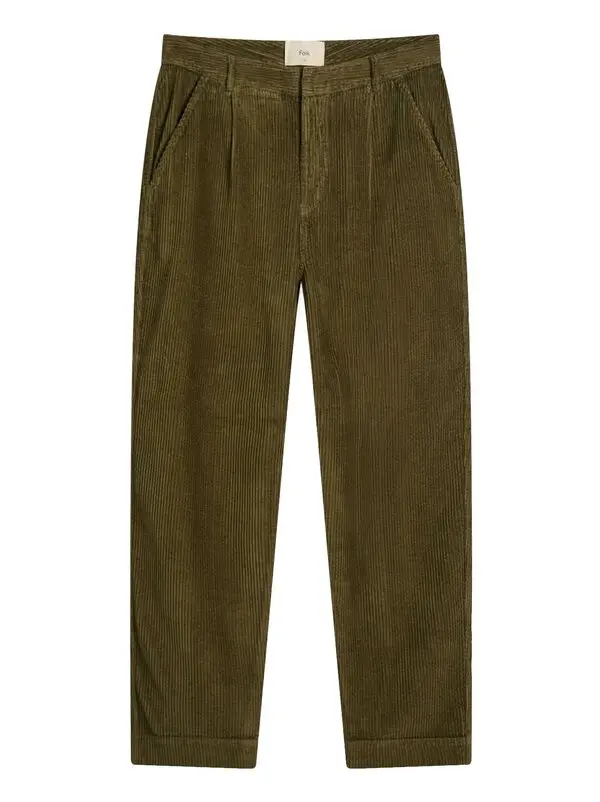 Folk Signal Pant - Olive Chunky Cord
