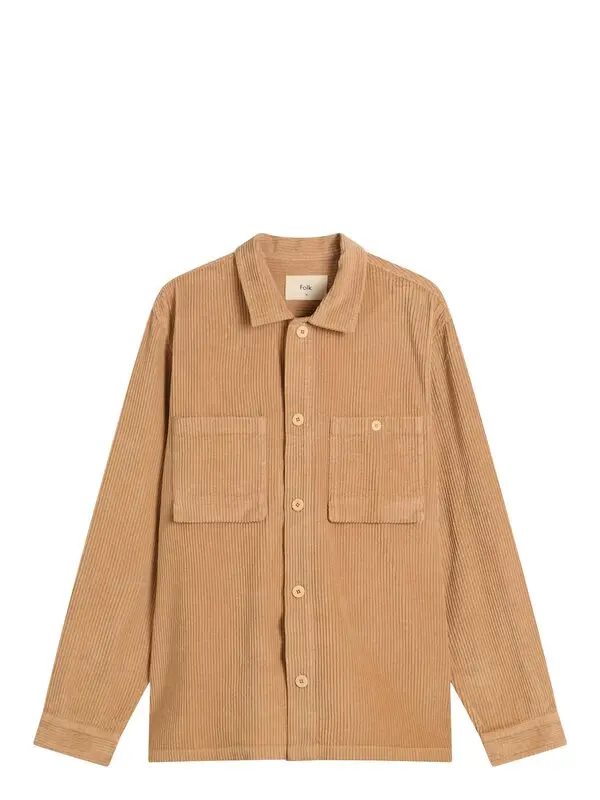 Folk Patch Overshirt - Mink Chunky Cord