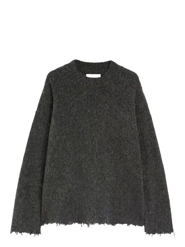 JIL SANDER Brushed Frayed-hem Wool Sweater - Grey