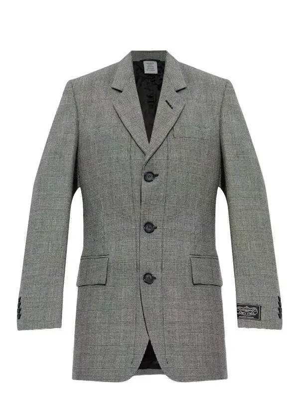 Vetements Check-pattern Three-button Blazer - Grey
