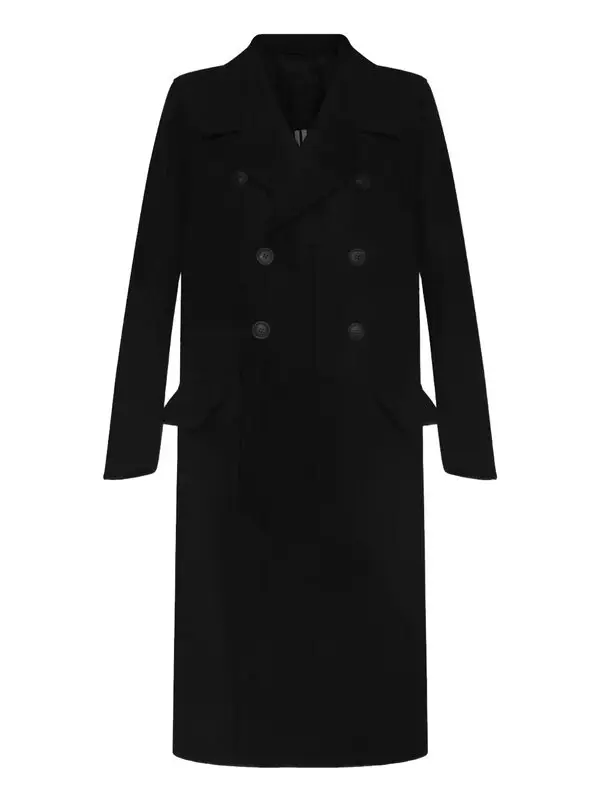 Rick Owens Double-breasted Wool Coat - Black