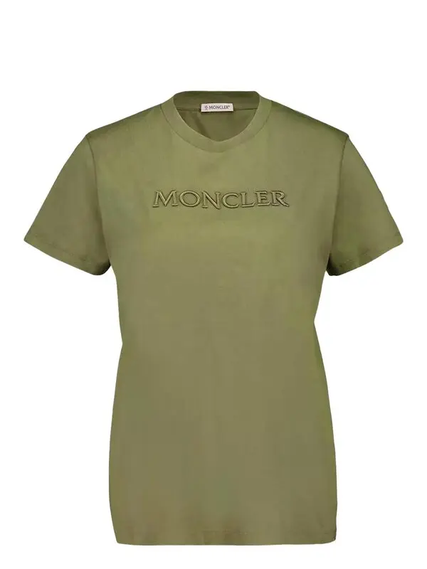 Moncler Embroidered Logo T-shirt - Green