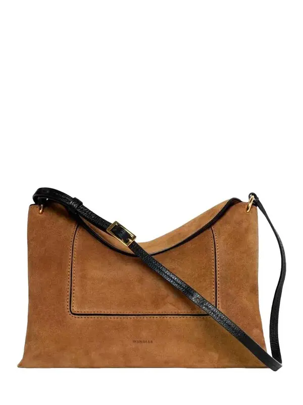 WANDLER Penelope Suede Shoulder Bag - Brown