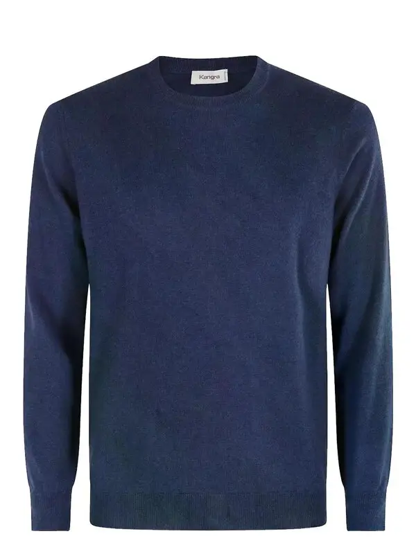 KANGRA Crew Neck Cashmere Sweater - Blue