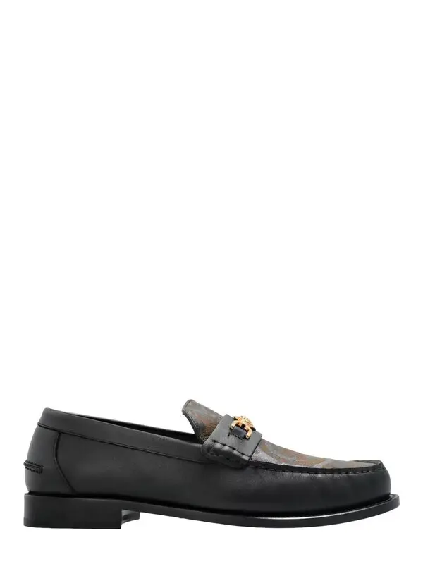 Versace Medusa-head Leather Loafers - Black