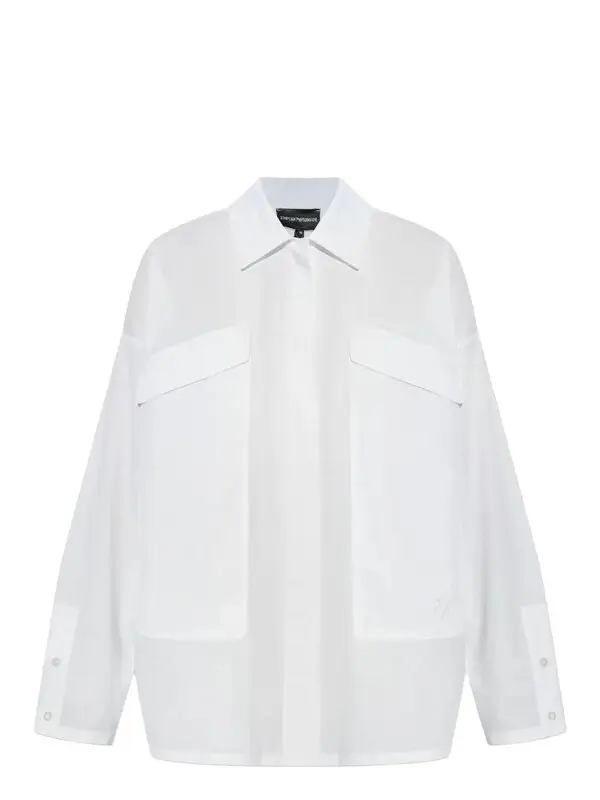 Emporio Armani Pocketed Collared Shirt - White