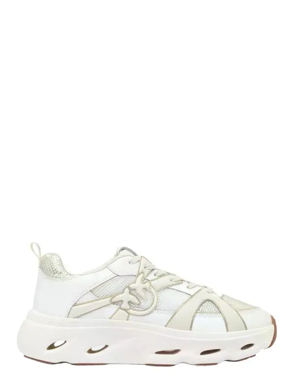 Pinko Lace-up Logo Sneakers - White