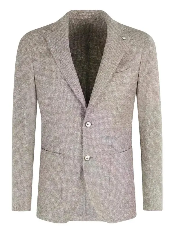 L.B.M. Textured Three-button Blazer - Neutrals