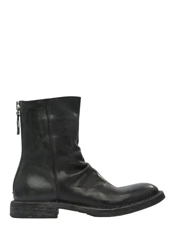 Moma Zip-detail Slouch Ankle Boots - Black