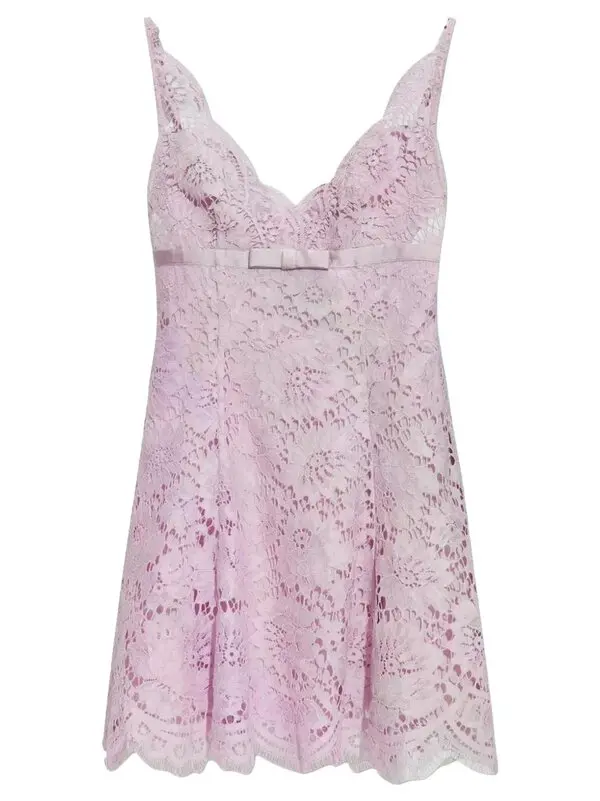SELF-PORTRAIT Lace Mini Dress - Pink
