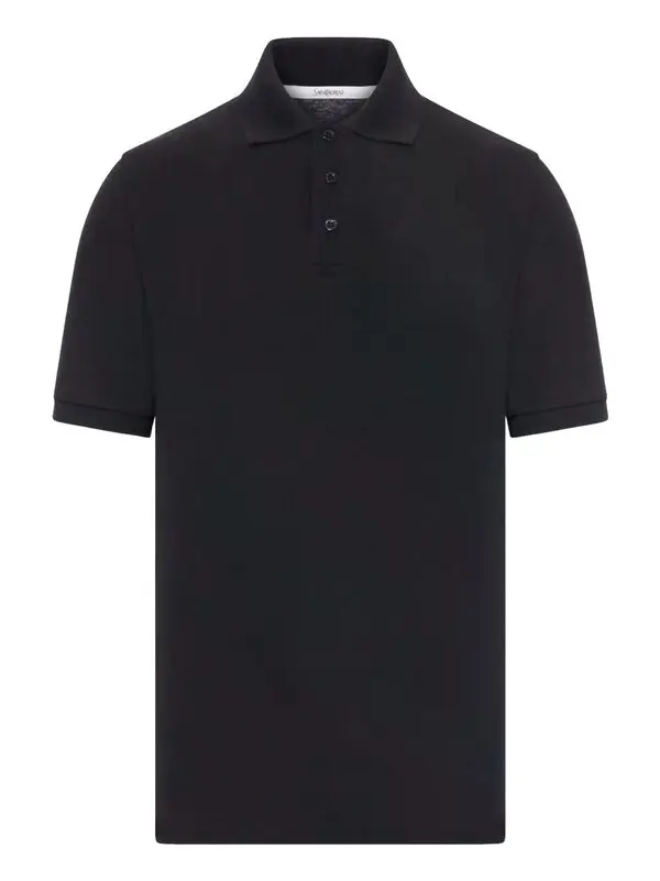 Saint Laurent Cotton Polo Shirt - Black