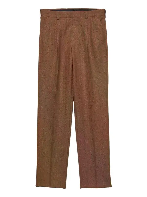 Prada Pinstripe Pleated Trousers - Brown