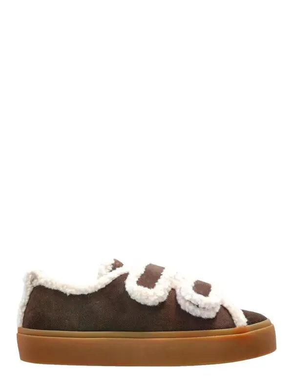 Inuikii Shearling-trimmed Suede Sneakers - Brown