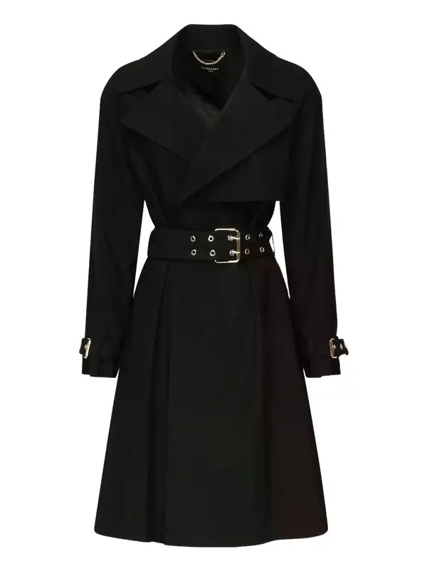 MARCIANO Belted Chain-trimmed Trench Coat - Black