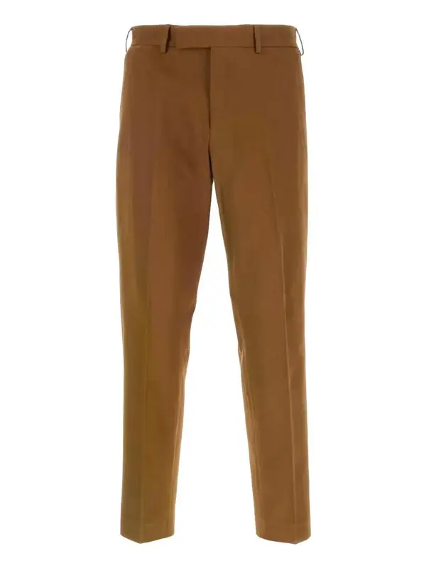 PT TORINO Pleated Cotton Trousers - Brown