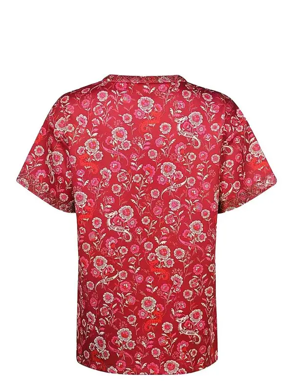 Max Mara Floral-print Crew-neck T-shirt - Red