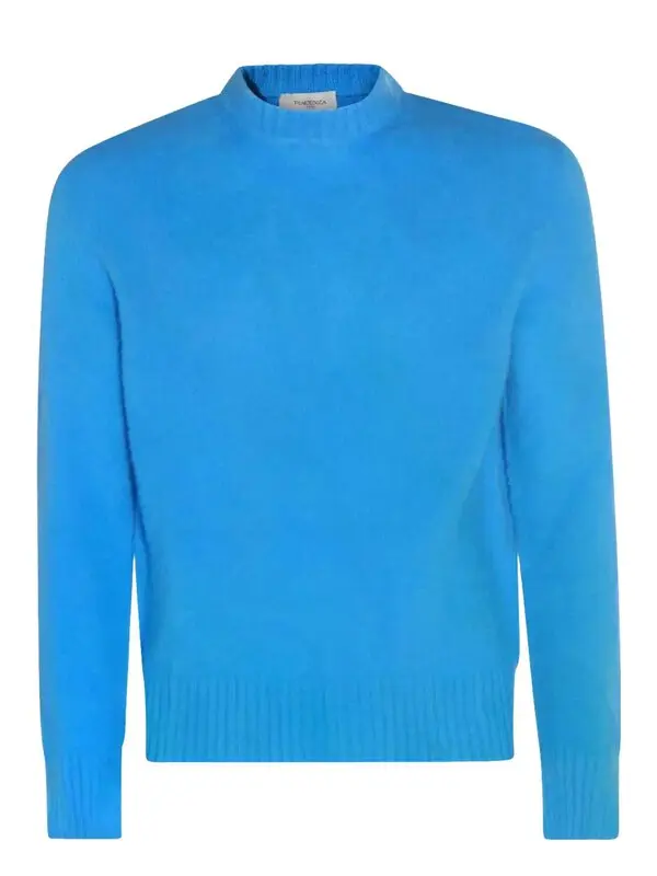 PIACENZA CASHMERE 1733 Ribbed Cuffs Wool Sweater - Blue