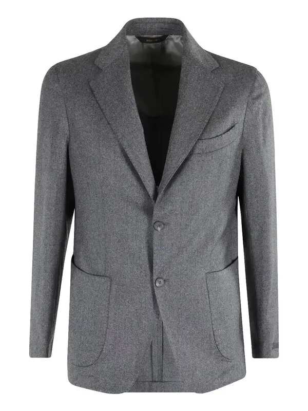 BRIGLIA 1949 Patch Pocket Two-button Blazer - Grey
