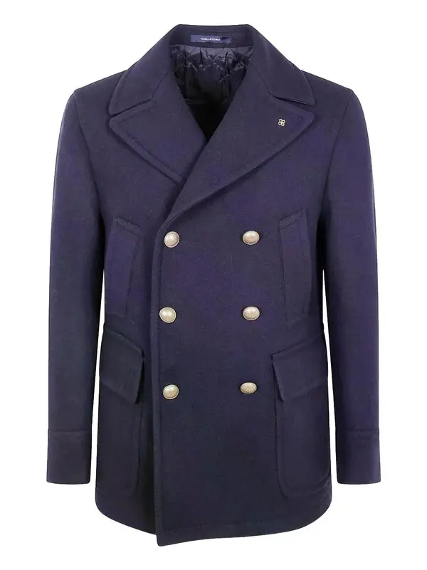Tagliatore Double-breasted Wool Pea Coat - Blue