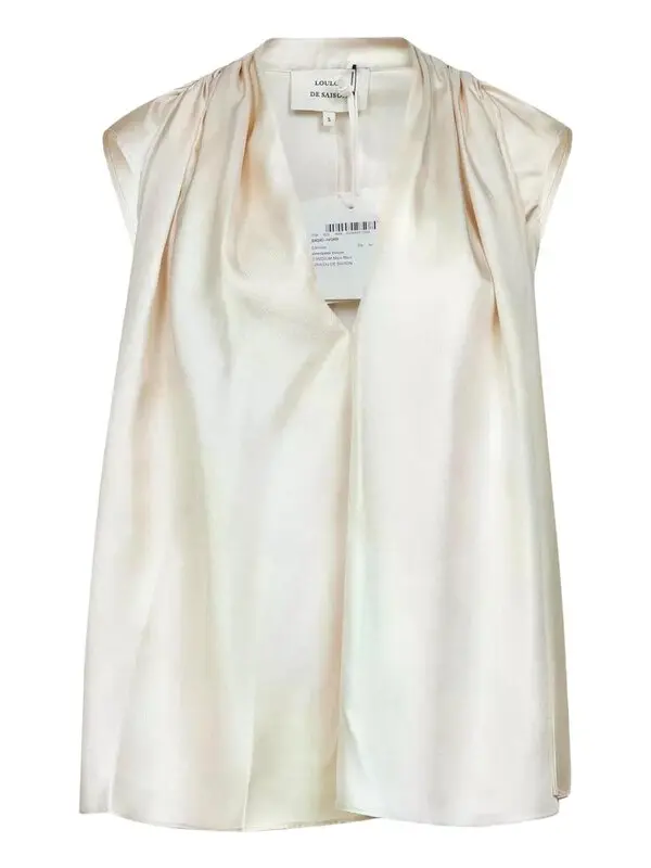 Loulou De Saison Sade Draped Silk Top - Neutrals