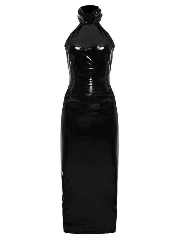 LIKA High-neck Open-back Midi Dress - Black