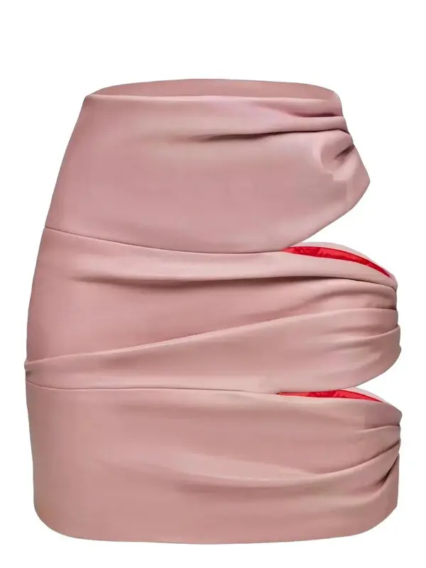 LIKA Cut-out Draped Mini Skirt - Pink
