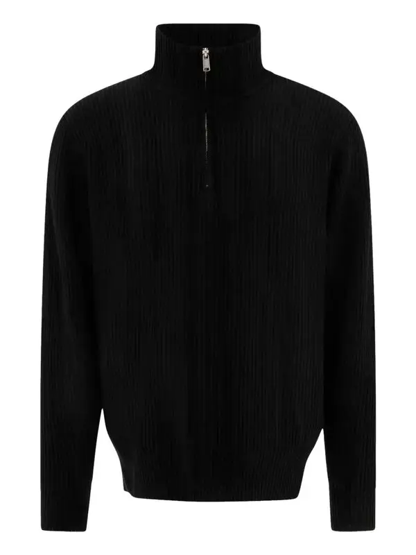 NONNATIVE Ribbed Zip-neck Sweater - Black