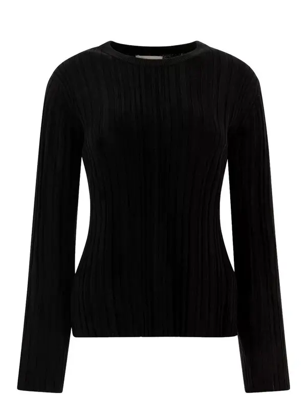 LOULOU Ribbed Long-sleeve T-shirt - Black