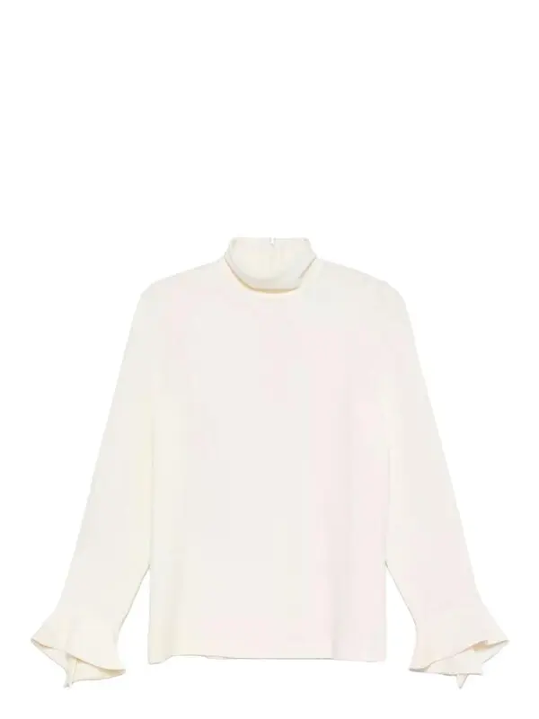 Alberto Biani High-neck Bell-sleeve Blouse - Neutrals