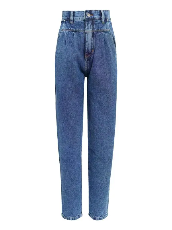 AMAPO Paneled Straight-leg Jeans - Blue