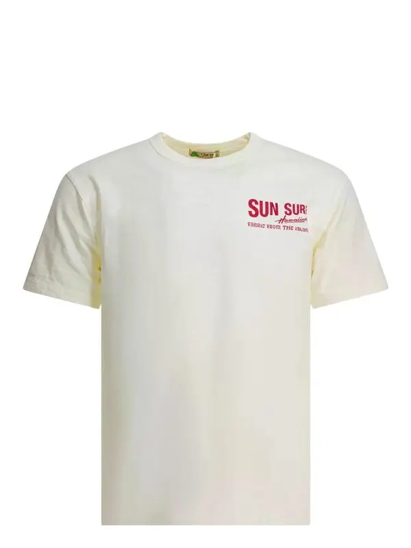SUN SURF Island-design Cotton T-shirt - Neutrals
