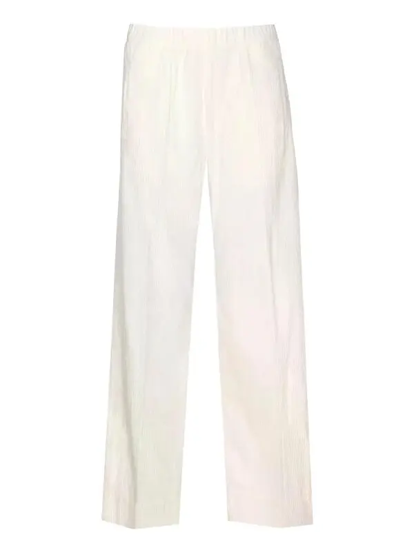 TRUE AVENUE Elasticated-waist Corduroy Trousers - Neutrals