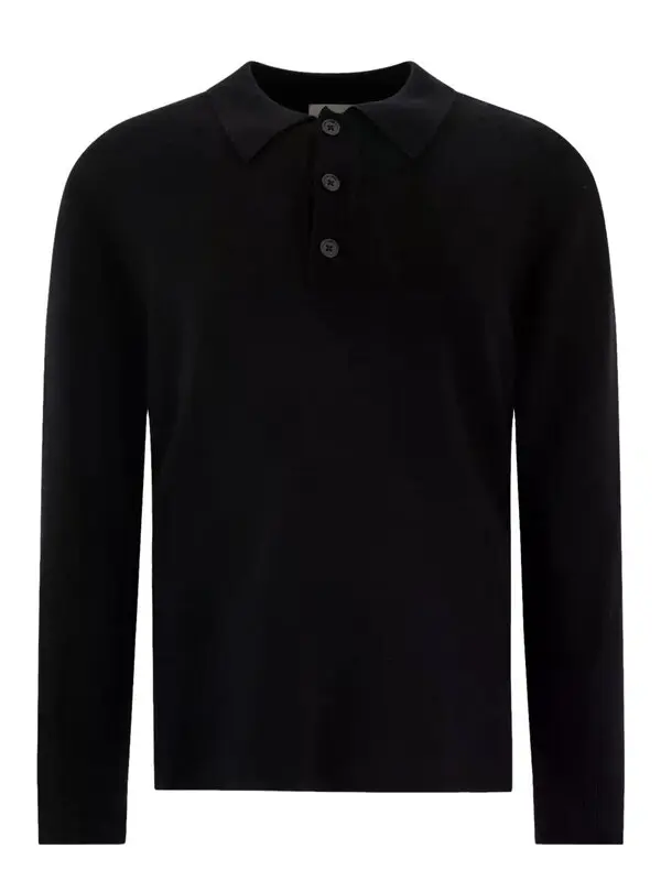 Nn07 Harald Long-sleeve Polo Shirt - Black