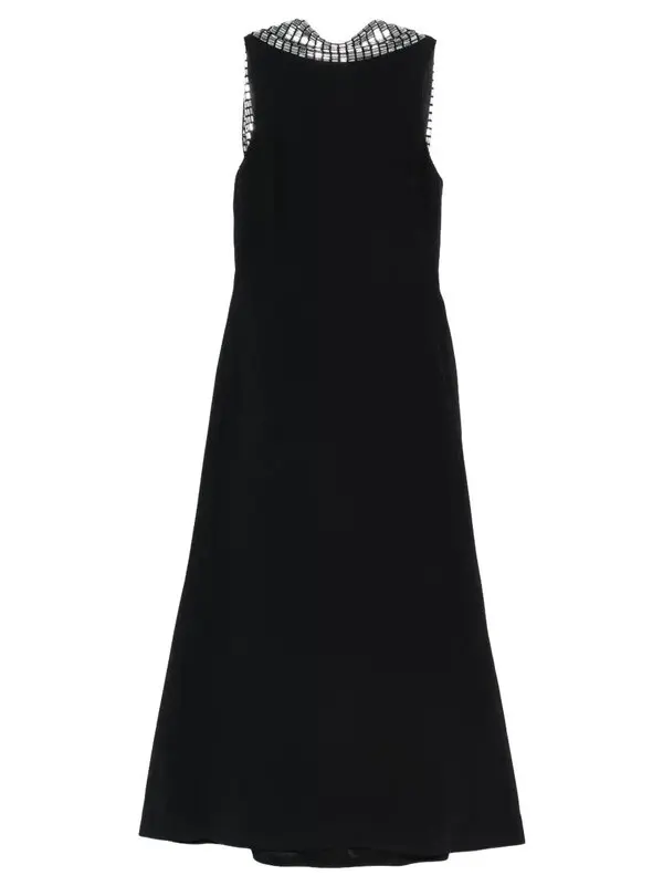 David Koma Embellished-collar Sleeveless Midi Dress - Black
