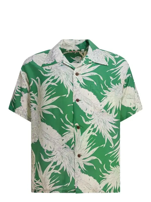 SUN SURF Pineapple-print Shirt - Green
