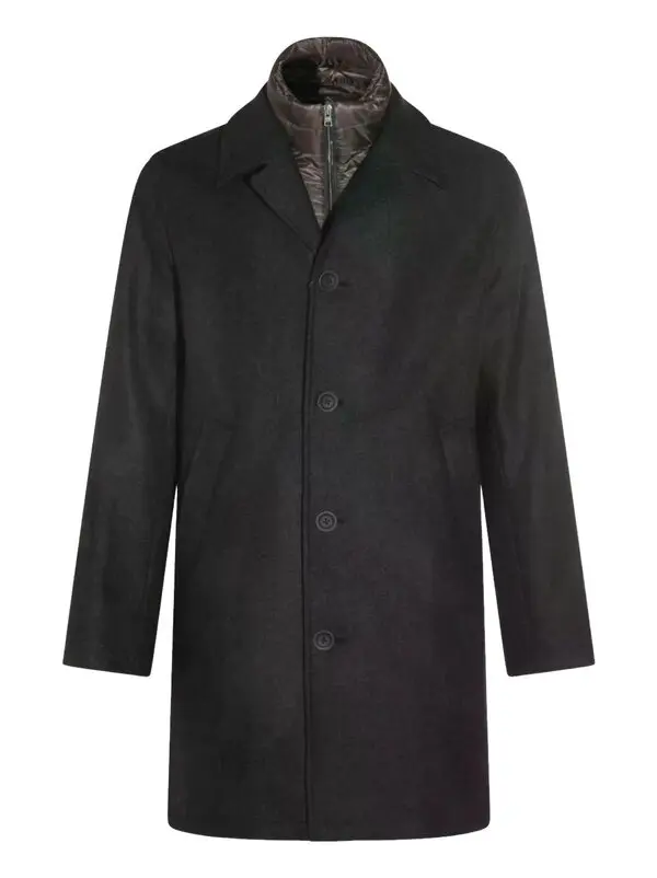 Herno Button-fastening Coat With Detachable Liner - Black