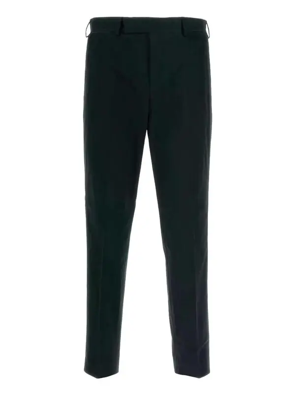 PT TORINO Straight-leg Cotton-blend Trousers - Black