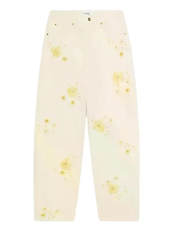 FRAME Floral-embellished Jeans - Neutrals