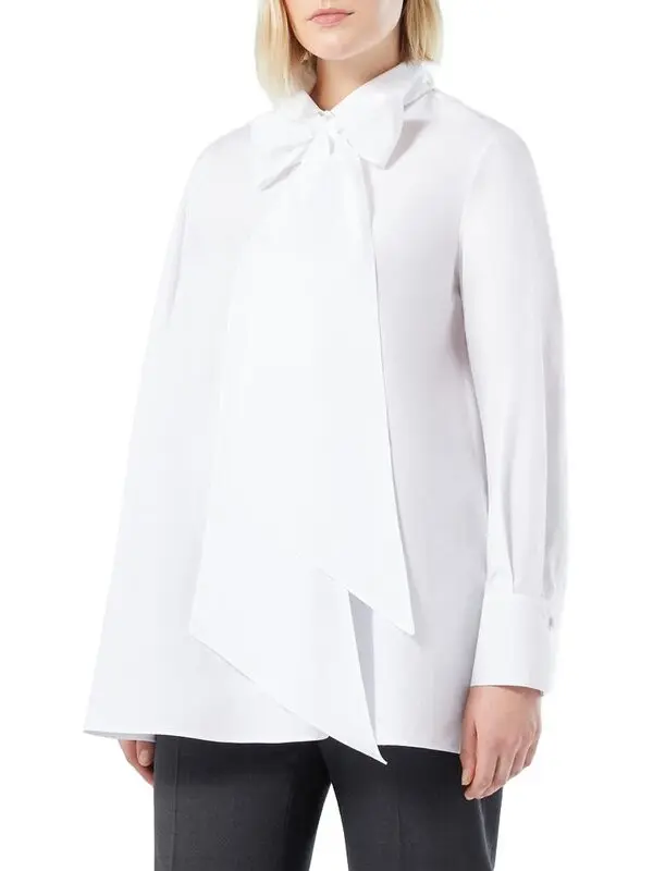 Marina Rinaldi Comfort Fit Cotton Poplin Shirt - Optical White